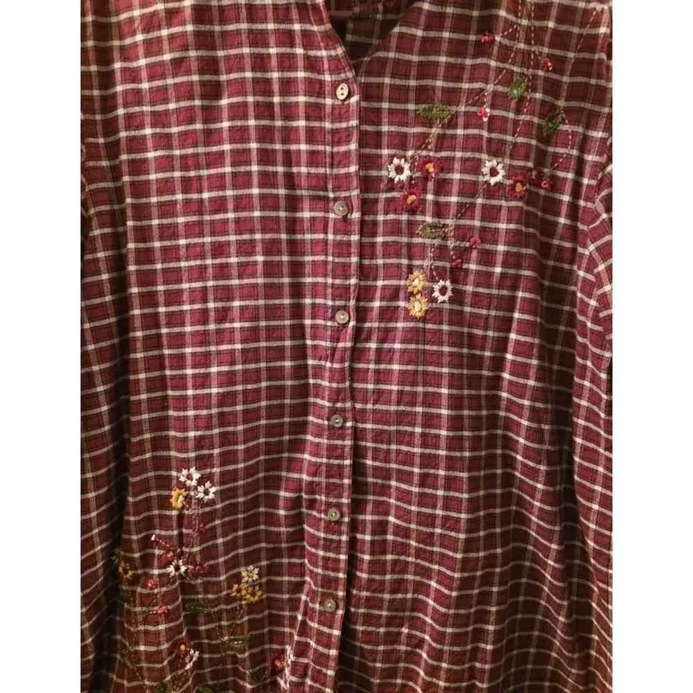 Bobbie Brooks | Tops | Vtg Bobbie Brooks Fall Floral Embroidered Button ...